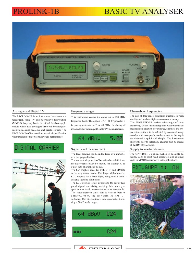 Prolink-1B Basic TV Analyser: Analogue and Digital TV Channels or ...