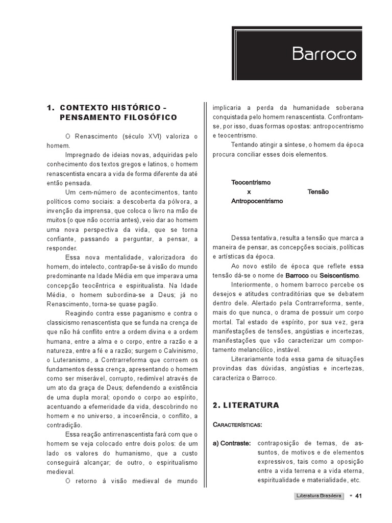 Texto Básico 03 - Barroco | PDF | Renascimento | Barroco