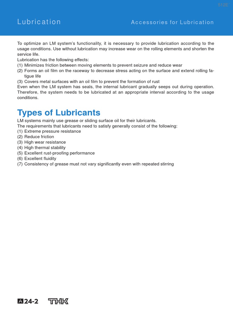 Types of Lubricants: Lubrication | PDF | Lubricant | Wear