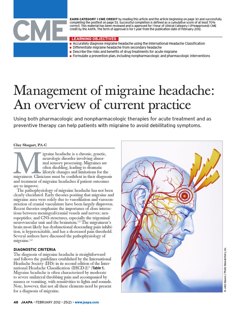 Management of Migraine Headache: An Overview of Current Practice | PDF ...