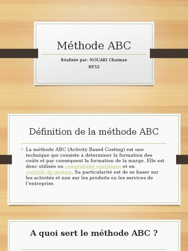 Méthode ABC | PDF | Économie d'entreprise | Économie