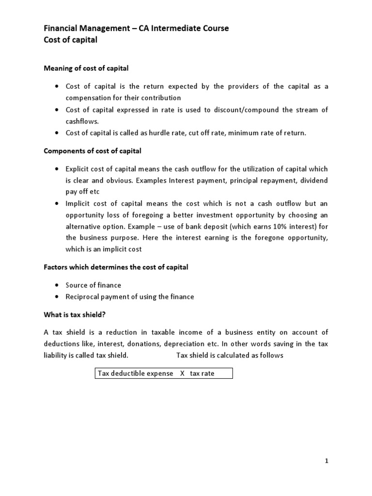 Cost of Capital | PDF | Cost Of Capital | Preferred Stock