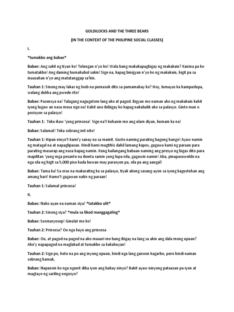 Goldilocks and The Three Bears | PDF