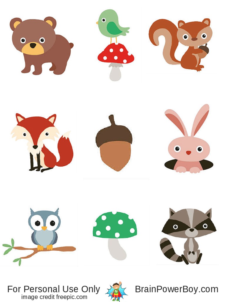 Free Printable Games For Kids Forest Animal Matching Game | PDF