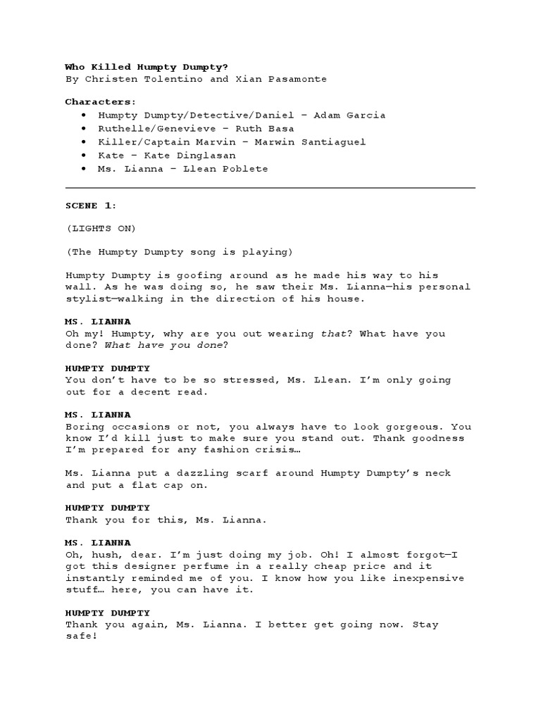 Who Killed Humpty Dumpty | PDF