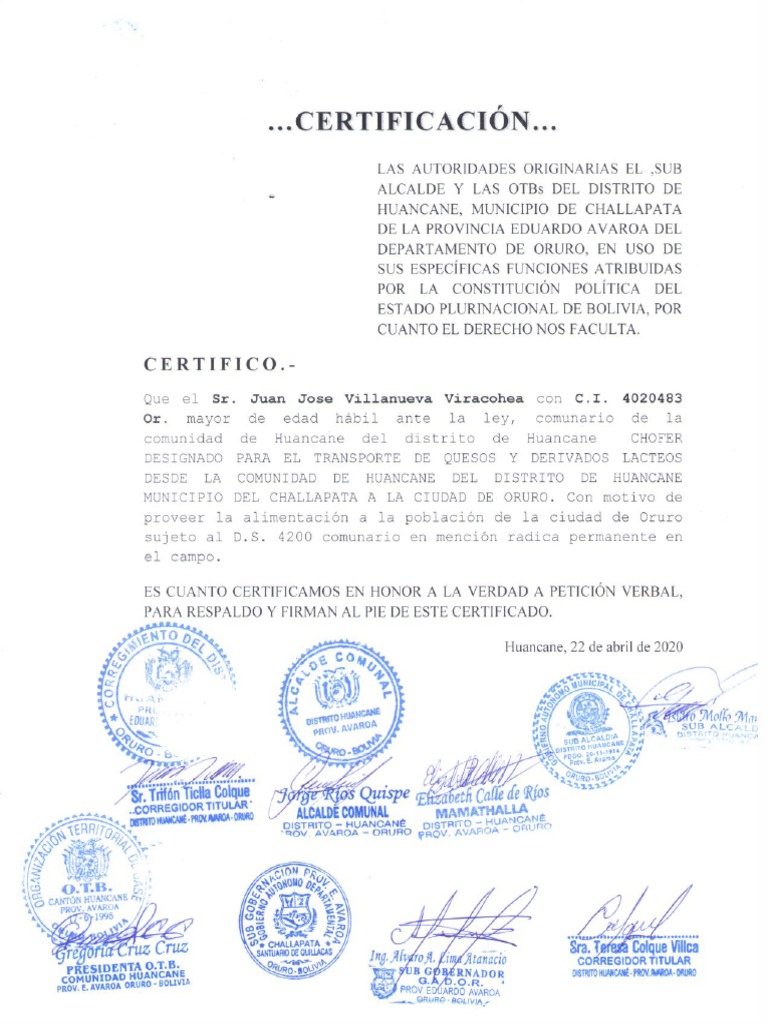 Certificado de Nuestro Que Hacer | PDF