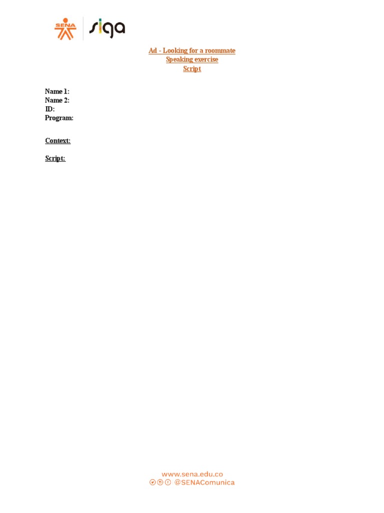 Ad Roommate - Script | PDF