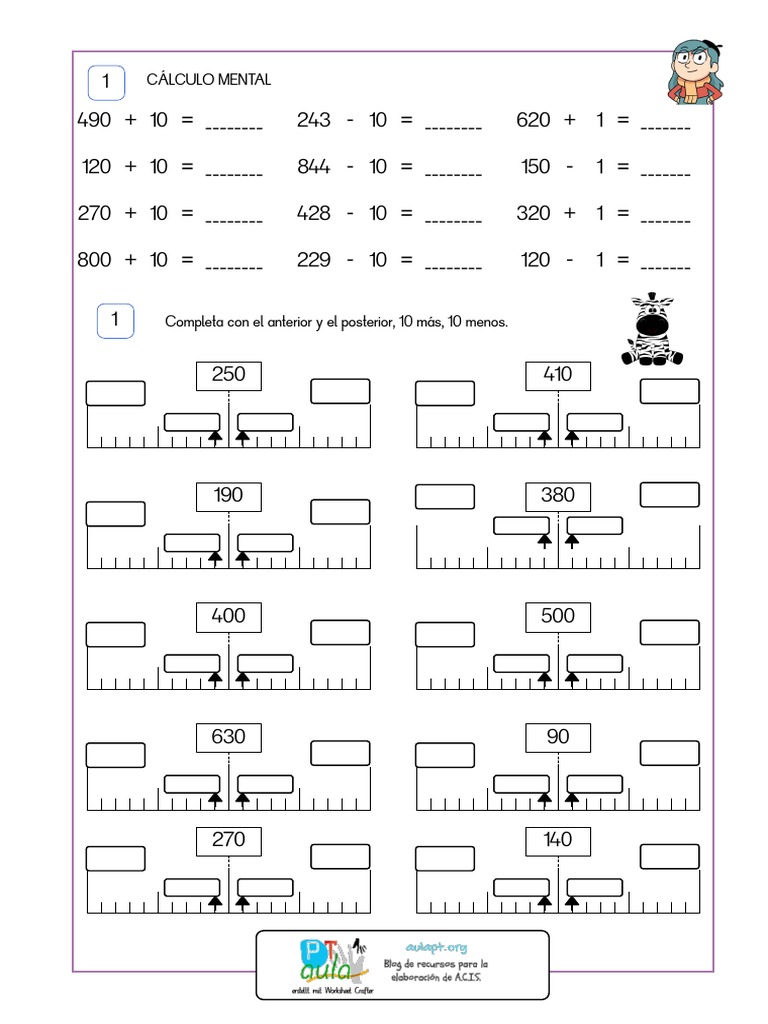 Anterior Posterior 10 Más y 10 Menos | PDF