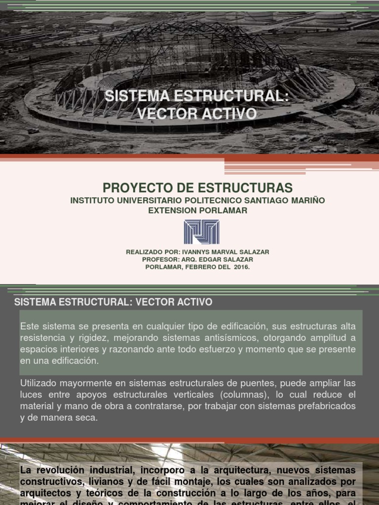 Sistema Estructural: Vector Activo: Proyecto de Estructuras | PDF ...