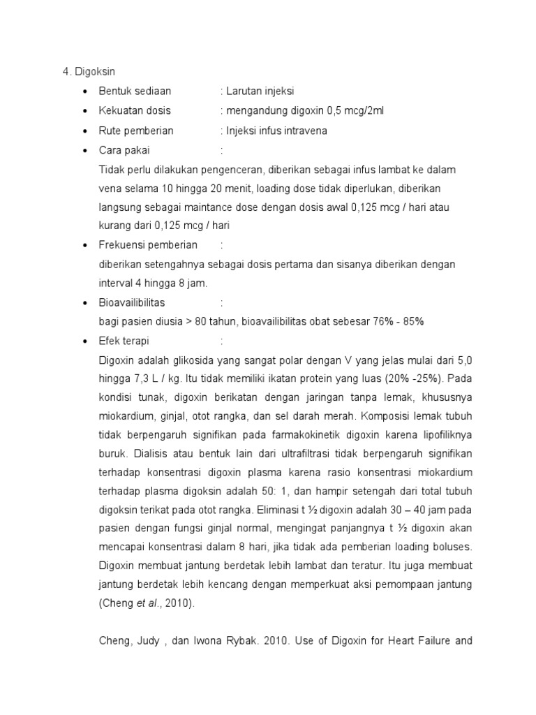 Panduan Dosis dan Efek Digoksin | PDF | Kesehatan Holistik