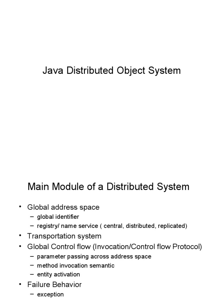 Java Distributed Object System | PDF | Object (Computer Science) | Java ...
