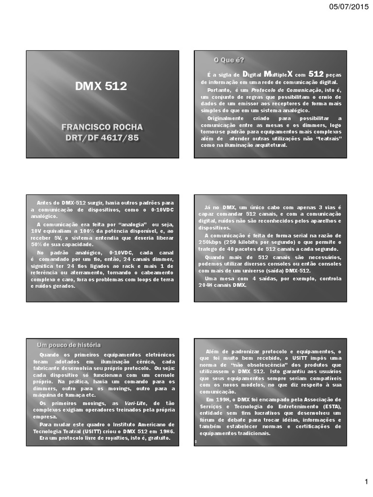 6 DMX 512 - História, Componentes e Funcionamento | PDF | Barulho ...