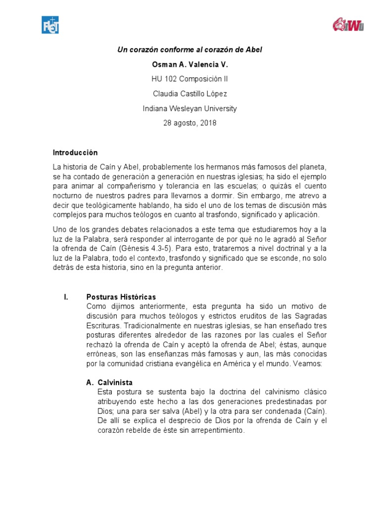 Un Corazón Conforme Al Corazón de Abel | PDF | Caín y Abel | Cristianismo