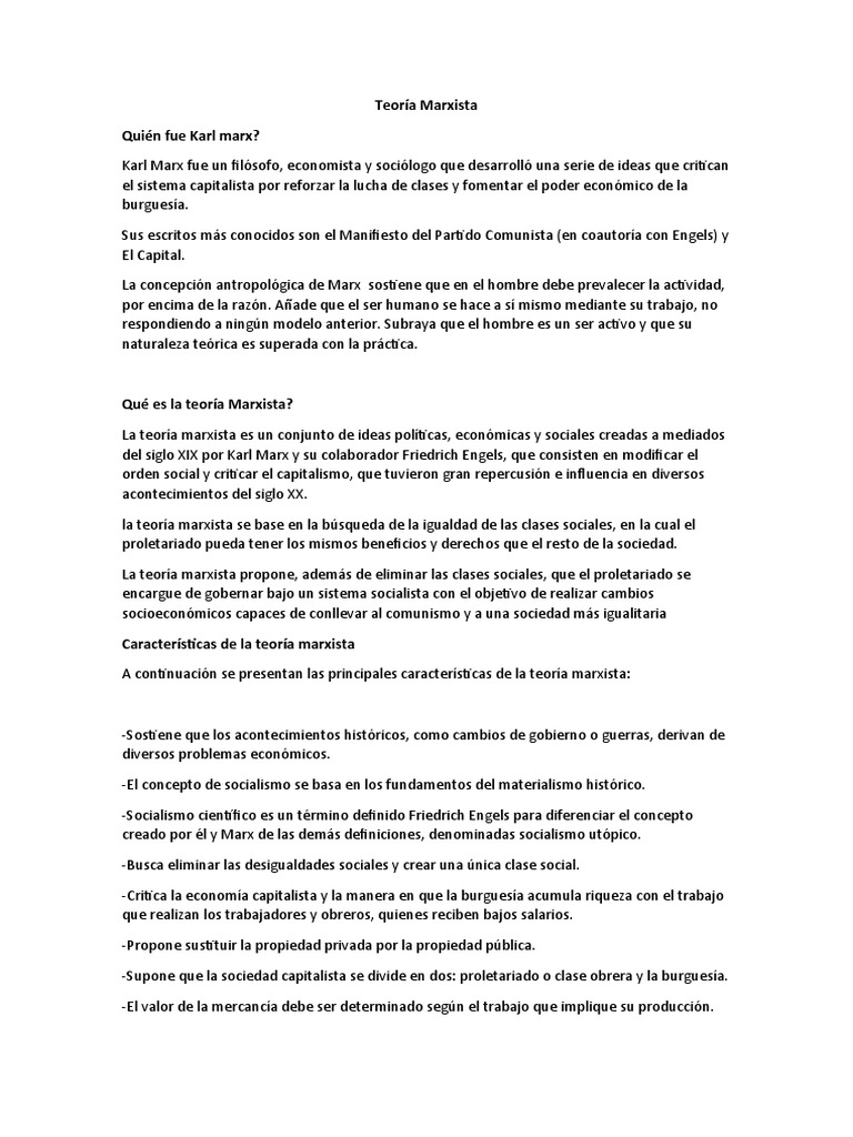 Introducción a la Teoría Marxista | PDF | marxismo | Karl Marx
