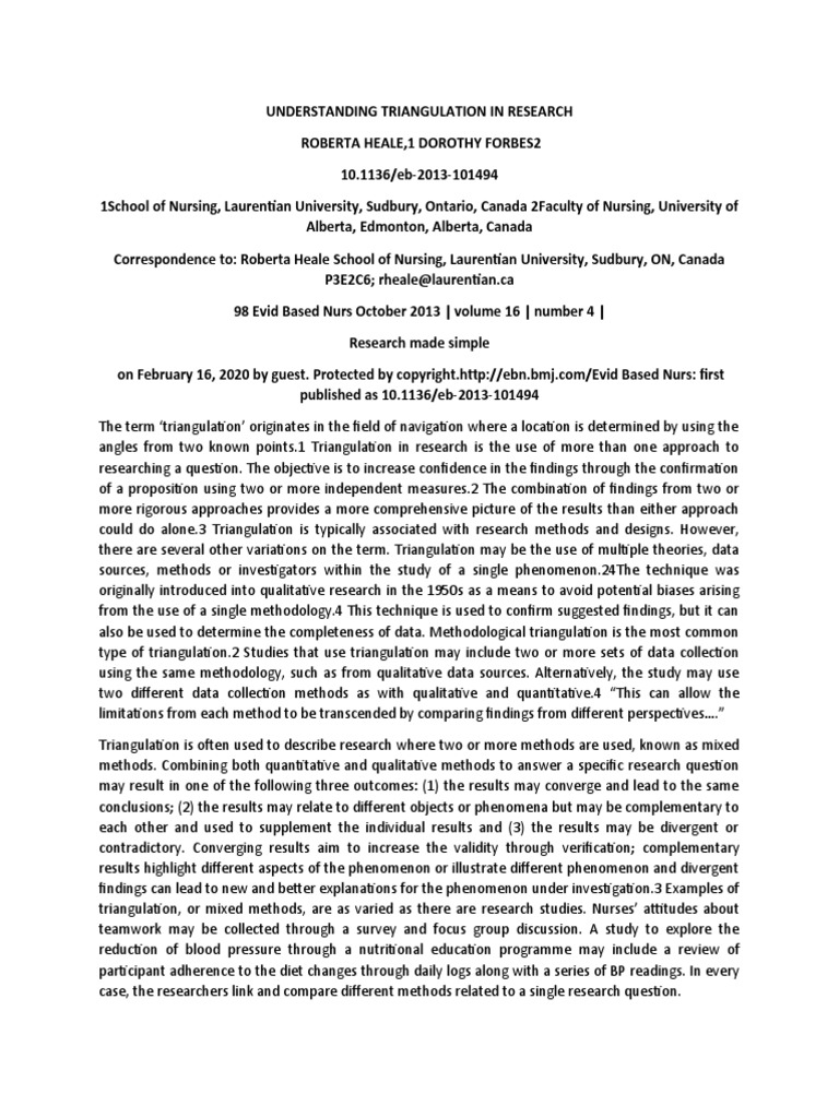 Understanding Triangulation in Research | PDF | Qualitative Research ...