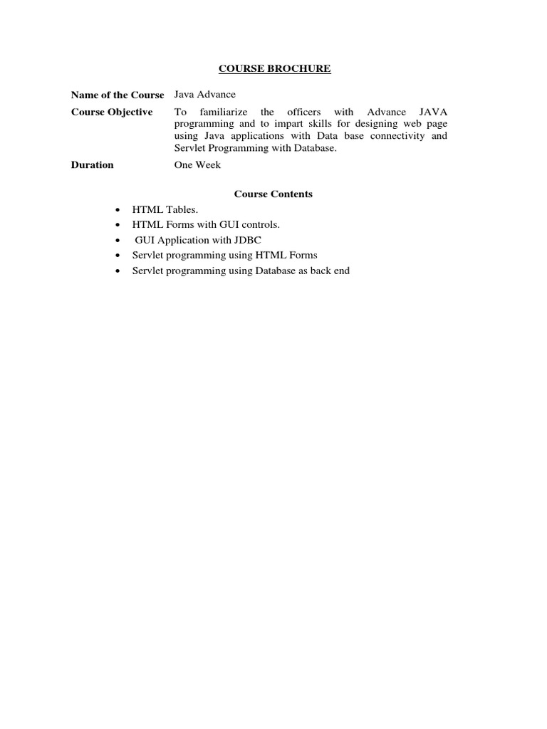 Broch Java Adv | PDF