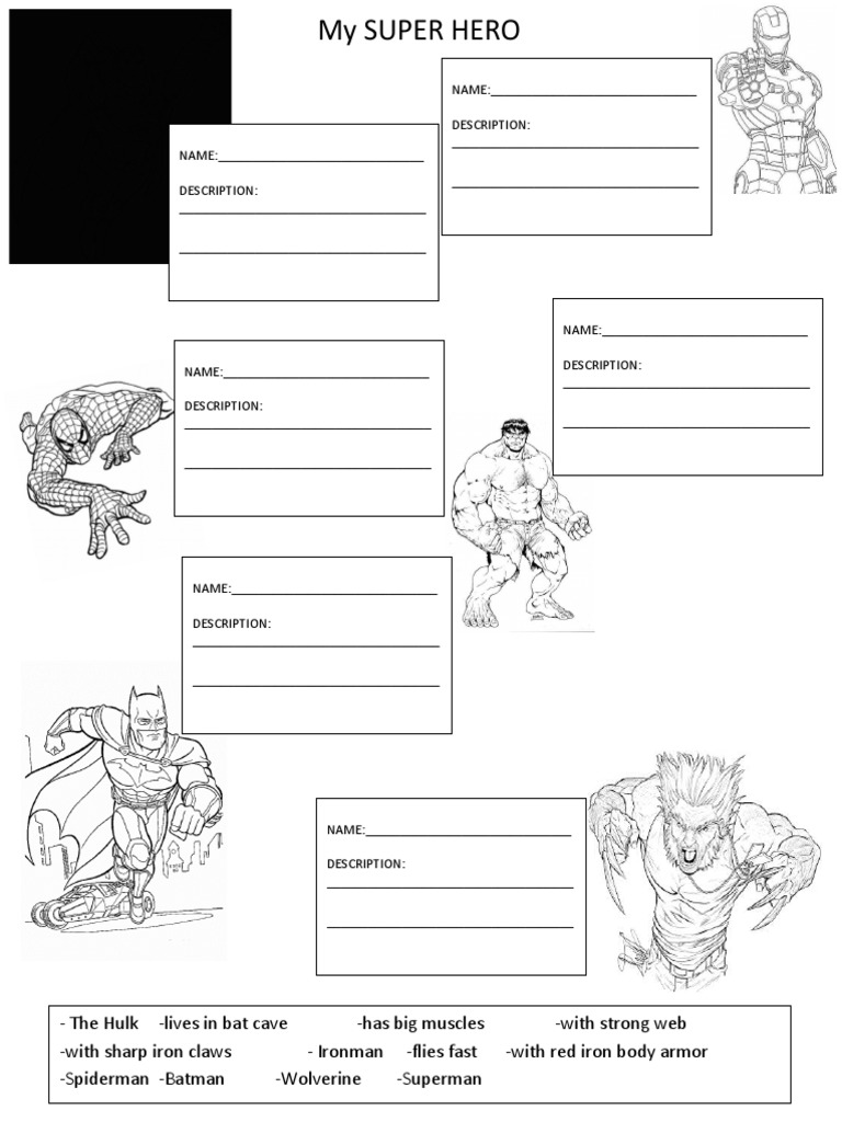My Super Hero Worksheet | PDF