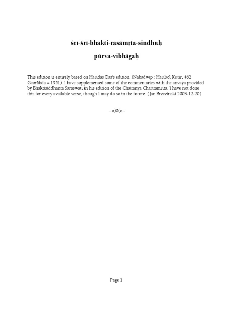 Bhakti-Rasamrta-Sindhu - Purva-Lahari - Three Commentaries - San | PDF | Hindu Philosophical ...