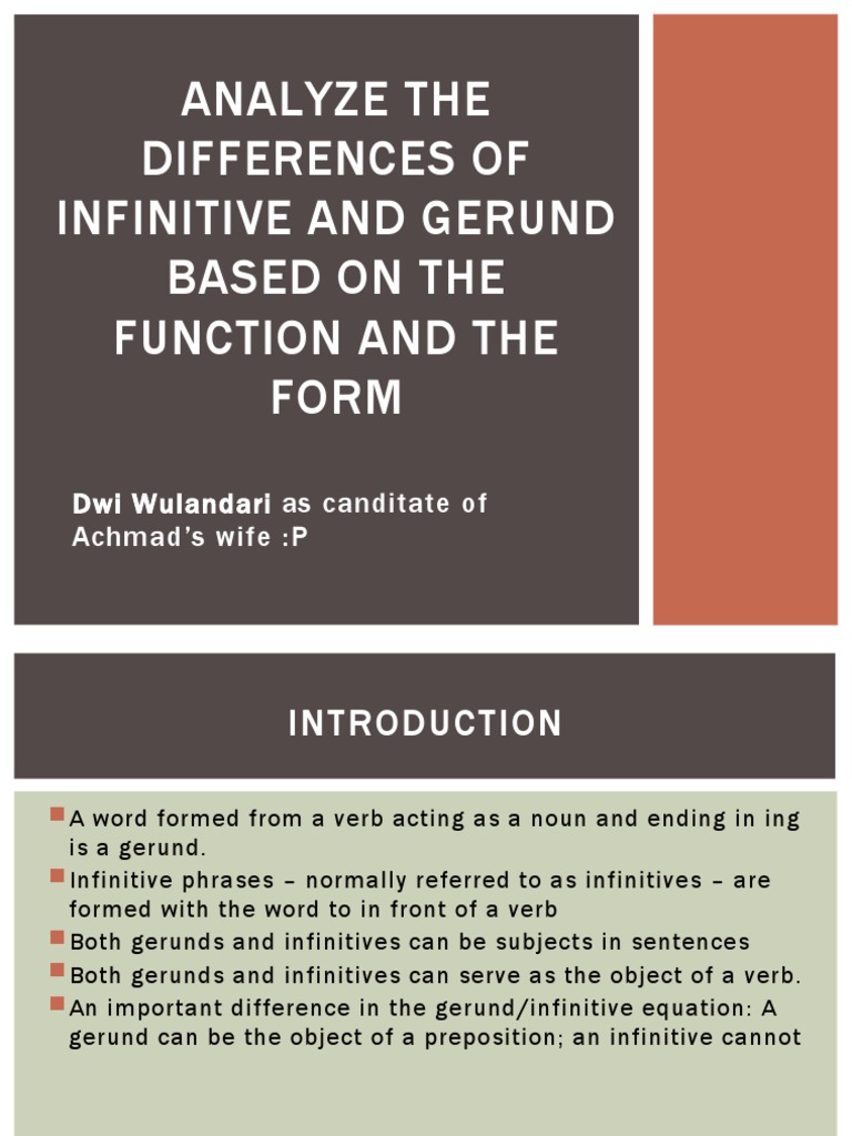 Analyze The Differences of Infinitive and Gerund Based | PDF