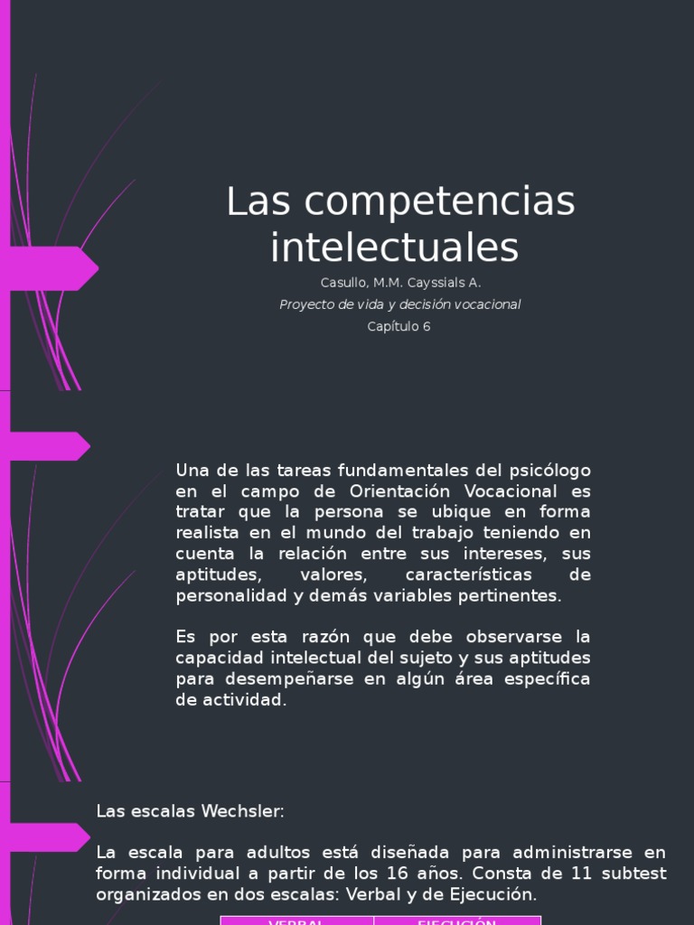 Las Competencias Intelectuales | PDF | Escala de inteligencia para ...