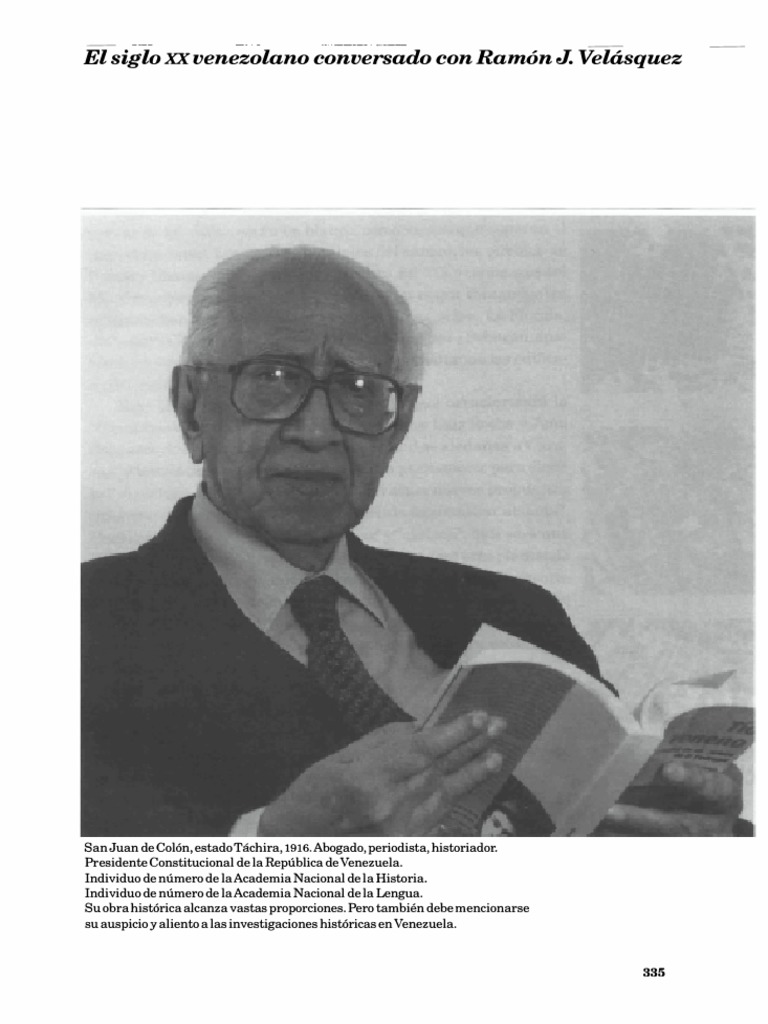 Ramón J. Velásquez: Historia y Democracia | PDF | Venezuela | Democracia