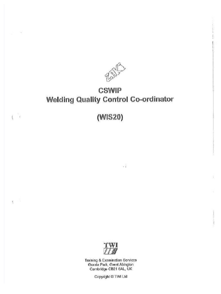 Cswip Wis20 | PDF