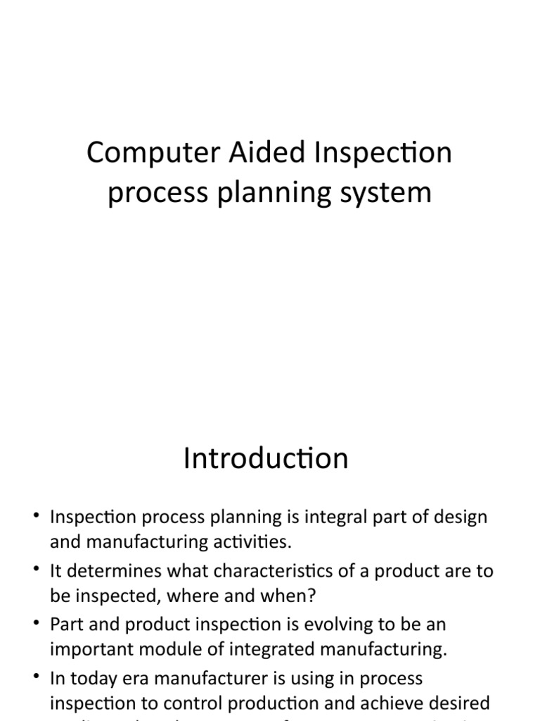 Computer Aided Inspection Process Planning System | PDF | Machining ...