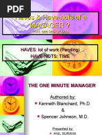 One Minute Manager: Key Management Secrets | PDF | Goal | Behavior