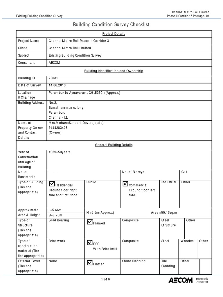 Building Condition Survey Checklist | PDF | Geotechnical Engineering ...