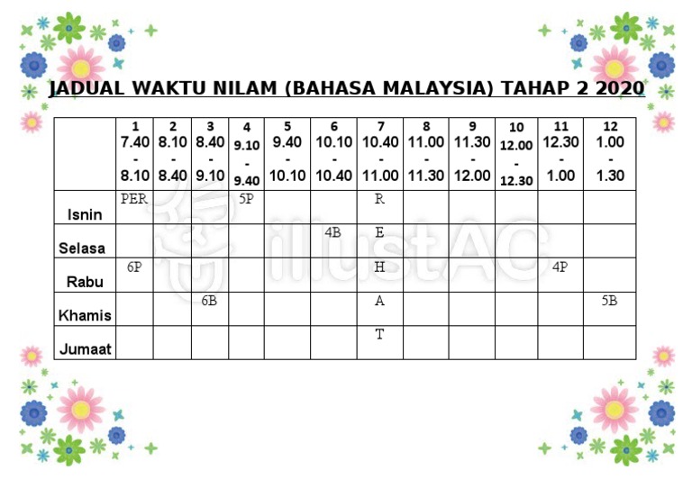 Jadual Nilam BM Tahap 2 | PDF