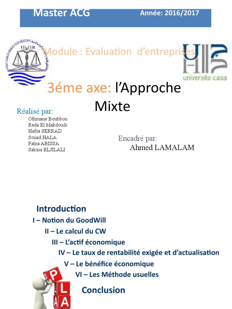 Approche Mixte en Évaluation d'Entreprise | PDF | Goodwill ...