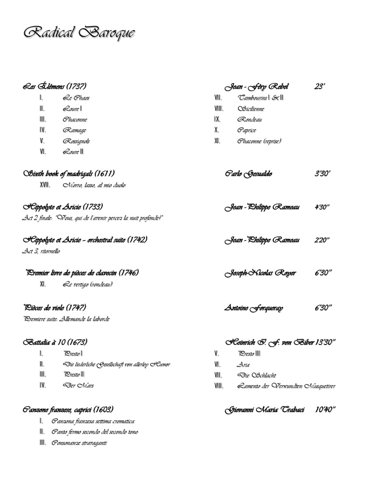 Baroque Concert Program Assignment PDF | PDF | Harmony | Classical Music