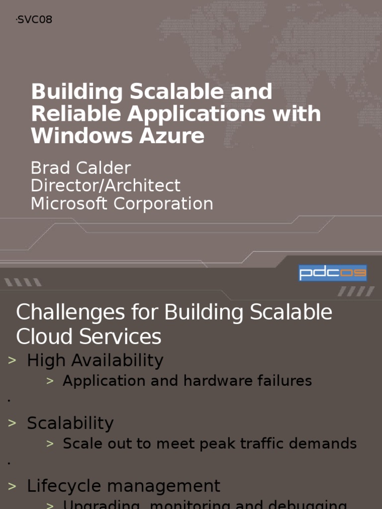 Building Scalable and Reliable Applications With Windows Azure | PDF | Scalability | Cache ...