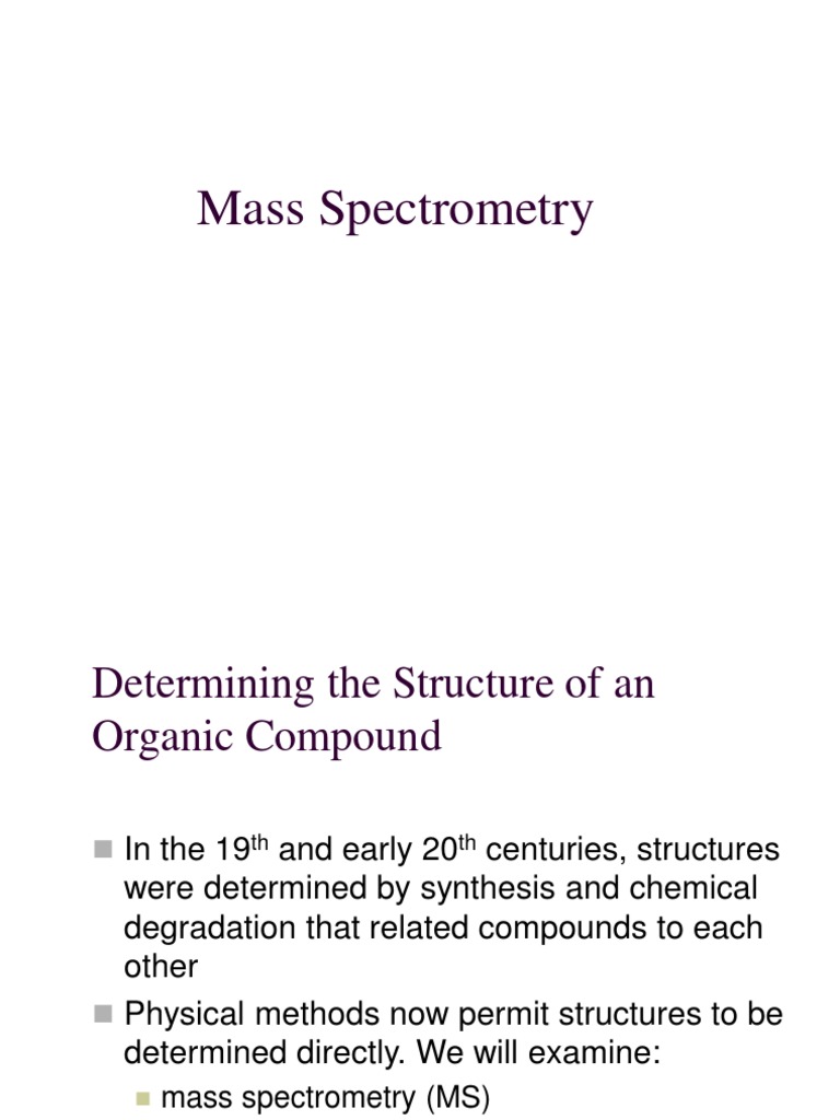Mass Spectros | PDF | Mass Spectrometry | Molecules