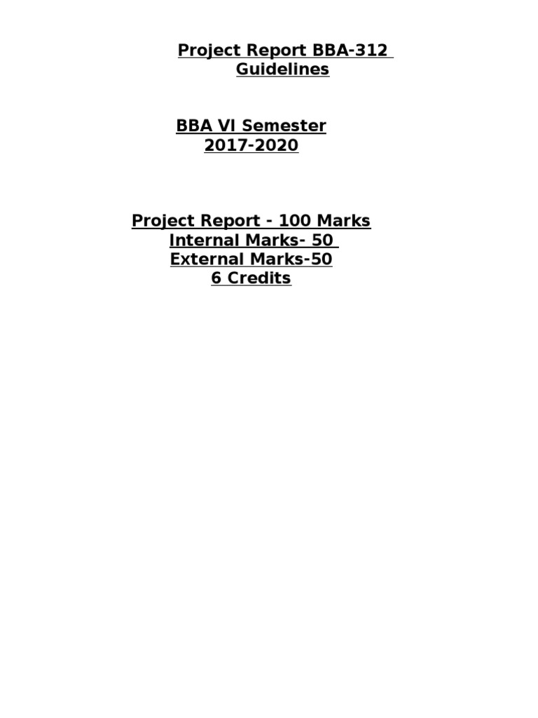 BBA Project Report Guidelines | PDF | Data | Books