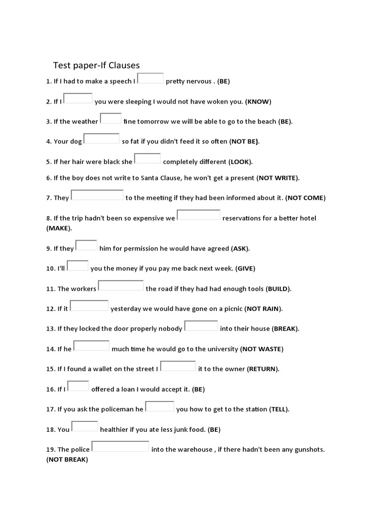 If Clauses Test | PDF