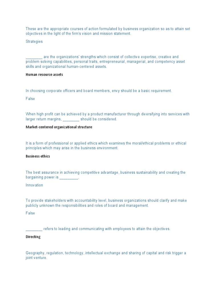 Strategic Management Part 4 | PDF | Strategic Management | Business