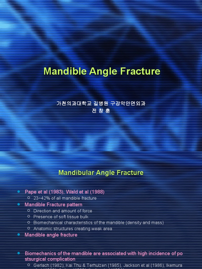 Mandible Angle Fracture 01 | PDF | Medical Specialties | Human Tooth
