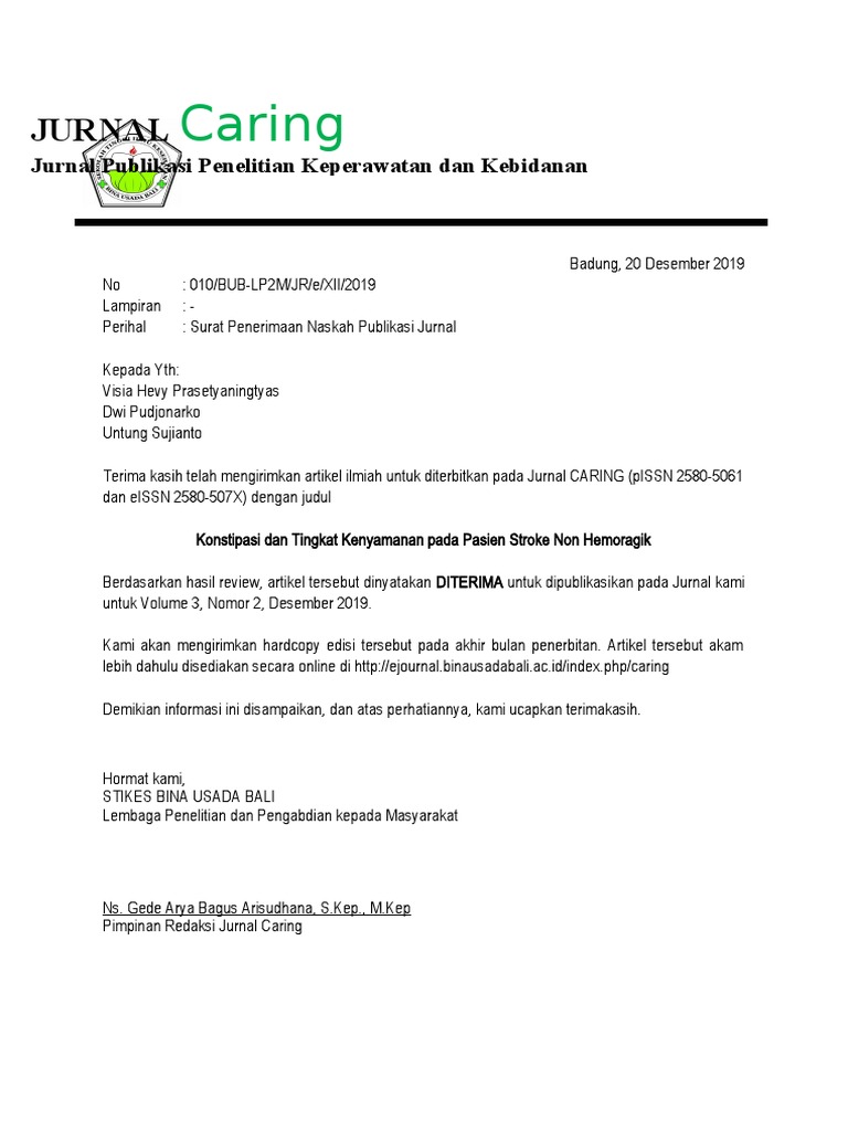 Contoh LOA Jurnal | PDF