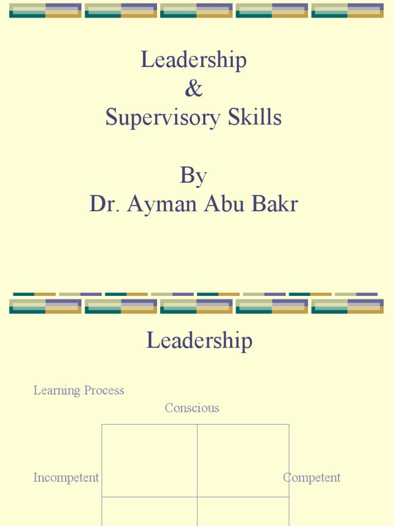 Leadership Supervisory Skills Pdf Leadership Goal