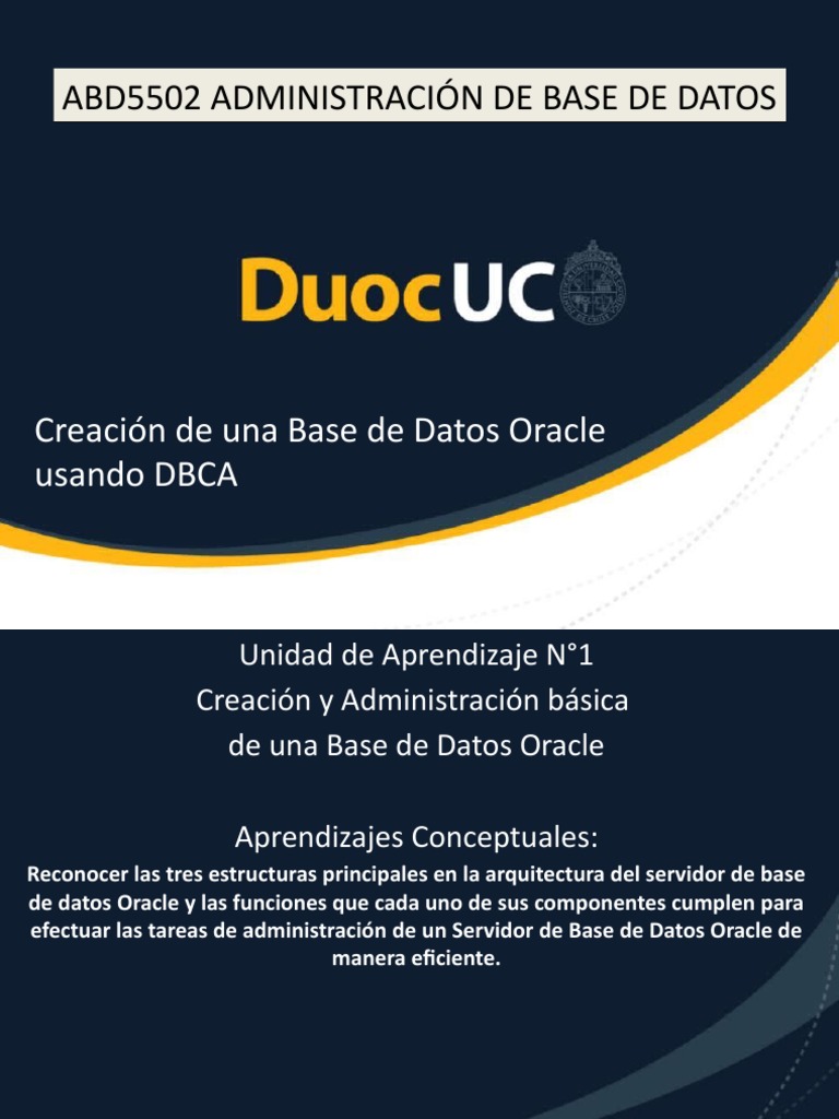 1.3. Creación de Una Base de Datos Oracle | PDF | Bases de datos | Servidor (Computación)