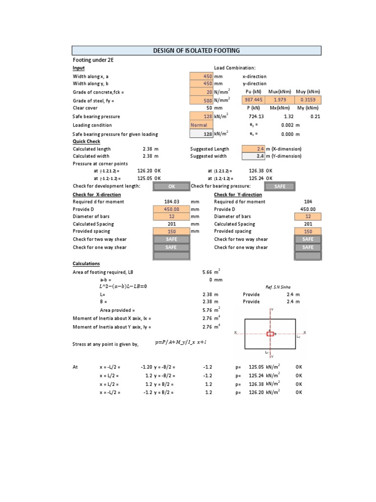 Footing Under 2E: Design of Isolated Footing | PDF | Shear Stress ...