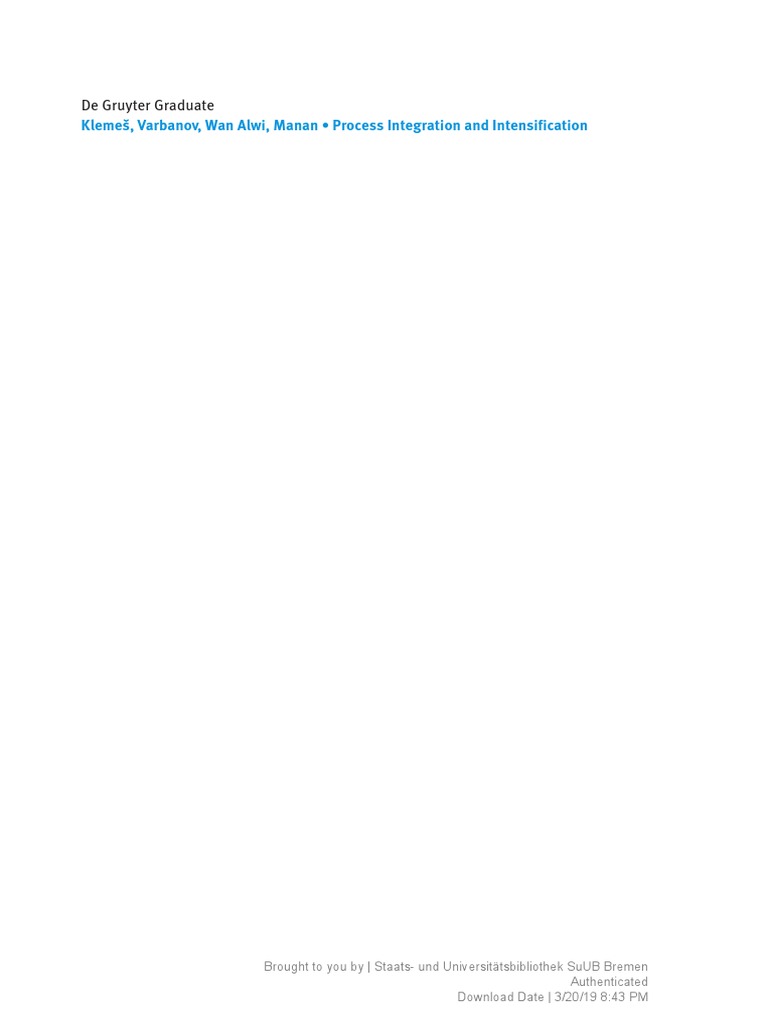 (9783110306859 - Process Integration and Intensification) Frontmatter ...