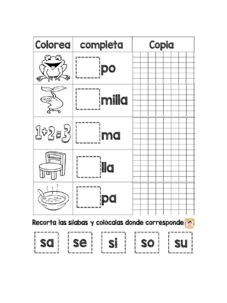 Completa Silabas Con S | PDF