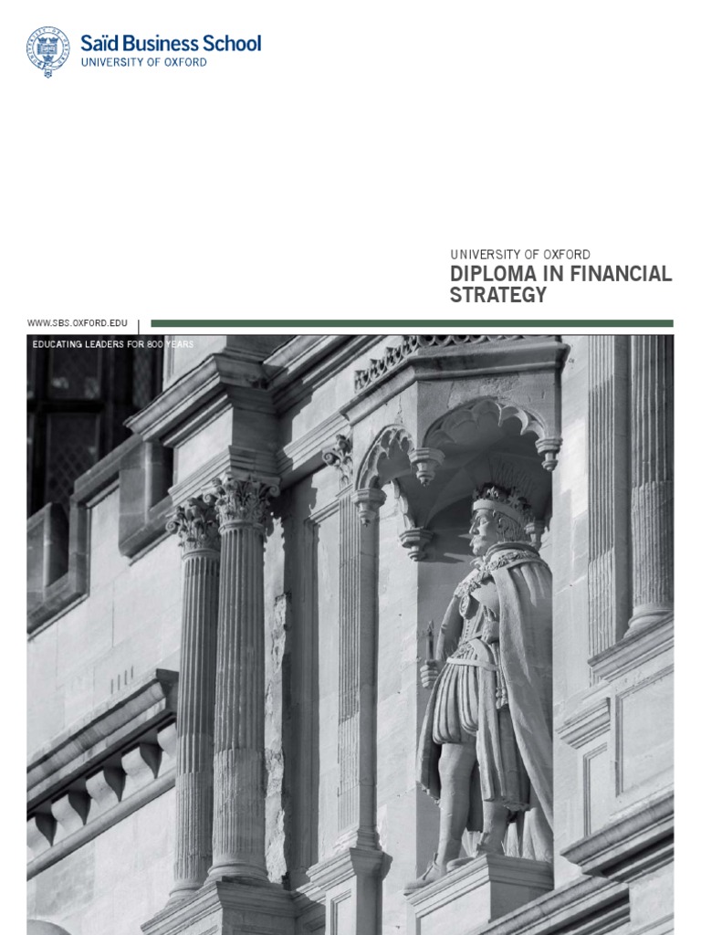 Dip Fin Strat Oct 09-Oxford University | PDF | Valuation (Finance ...