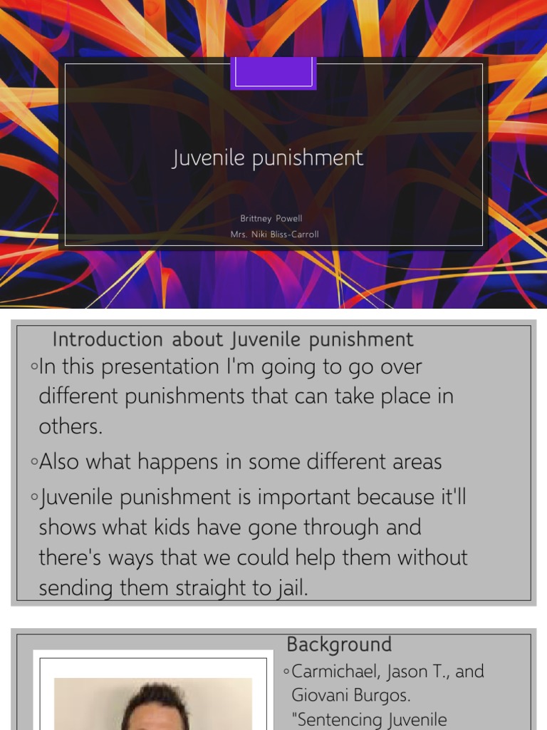 Juvenile Punishment Presentation | PDF | Punishments | Prison