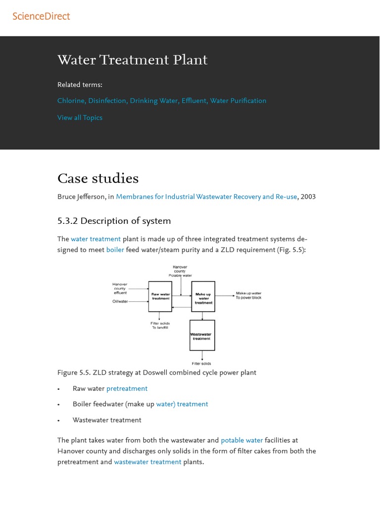 Water Treatment Plant: Case Studies | PDF | Sewage Treatment | Water ...