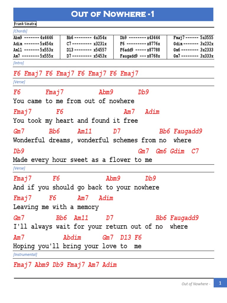 Out of Nowhere Out of Nowhere Out of Nowhere Out of Nowhere - 1 1 1 1 | PDF