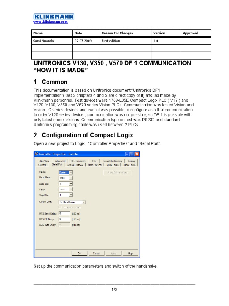 Unitronics V130, V350, V570 DF 1 Communication "How It Is Made" 1 Common | PDF | Array Data ...