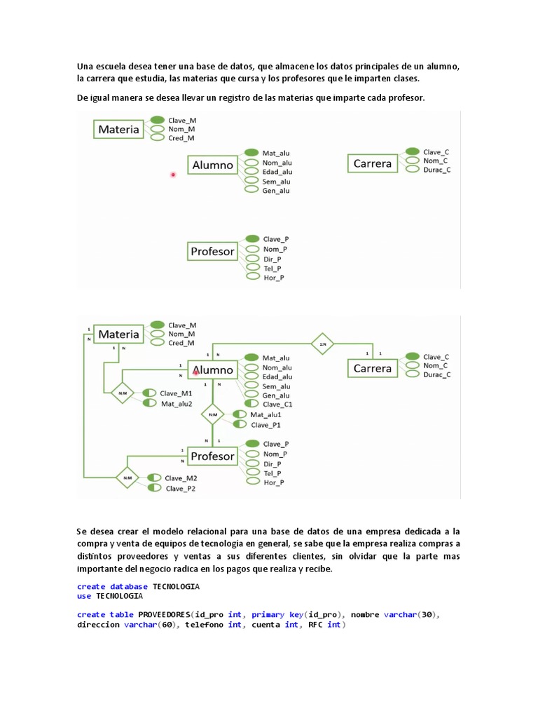 Una Escuela Desea Tener Una Base de Datos | PDF